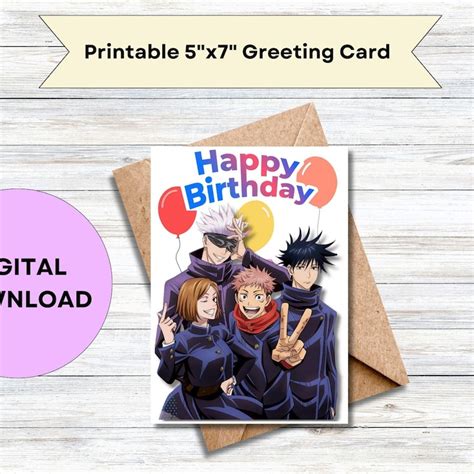 Anime Birthday Card Etsy
