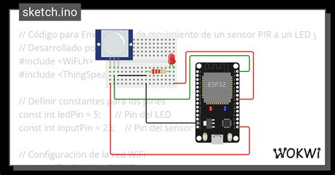 DLM CIBER ESP32 PIR Thingspeak Wokwi ESP32 STM32 Arduino Simulator