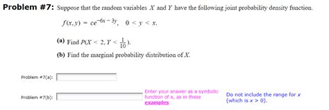 Solved Problem 7 Suppose That The Random Variables X And Y