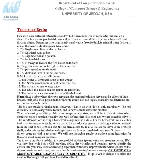 Solved Department Of Computer Science AI College Of Chegg