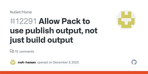 Allow Pack To Use Publish Output Not Just Build Output · Issue 12291