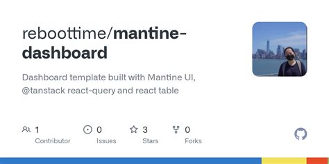 GitHub Reboottime Mantine Dashboard Dashboard Template Built With Mantine UI Tanstack React