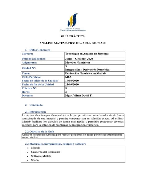 derivación numérica matlab pdf integral matlab