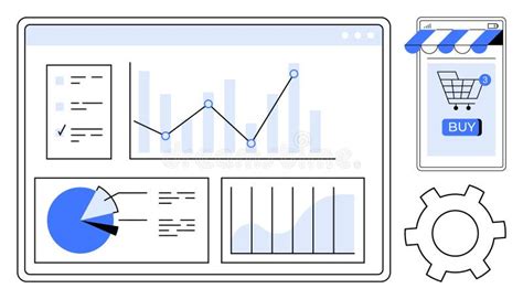 Data Analytics Dashboard With E Commerce App Integration Stock Illustration Illustration Of