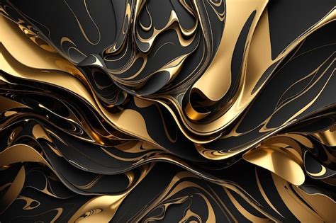 Premium Photo 3d Abstract Wallpaper Threedimensional Dark Golden And