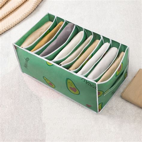 Non Woven Clothing Sorting Storage Box Avocado Portable 9 Grids
