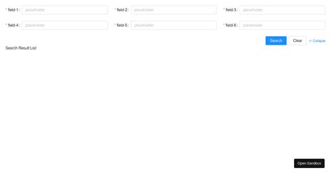高级搜索 Ant Design Vue3214 Codesandbox