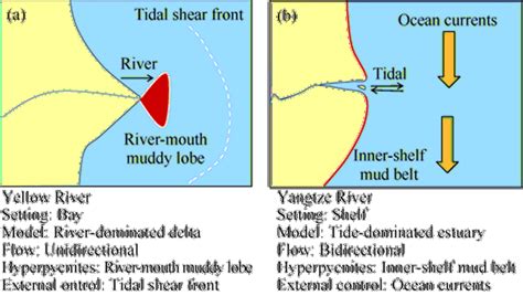 Comparison Of Conceptual Diagrams Showing Differences In Depositional