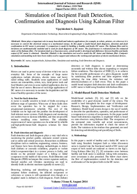 Pdf Simulation Of Incipient Fault Detection Confirmation And