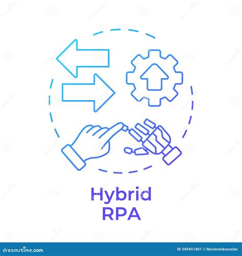 Hybrid Rpa Blue Gradient Concept Icon Stock Vector Illustration Of Design Vector 349451407