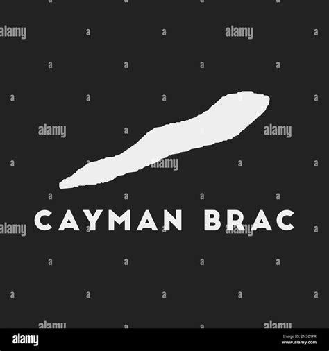 Cayman Brac Icon Island Map On Dark Background Stylish Cayman Brac