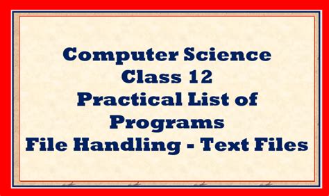 Important Python File Handling Programs Class Suitable For Practical File
