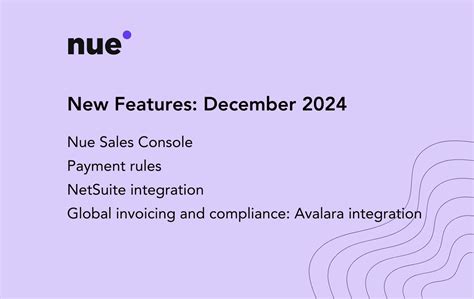 New Features In Nue For Dec 2024