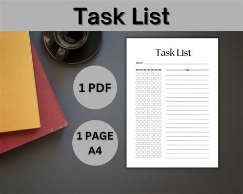 Minimalist Task List Printable Task Tracker Digital Task Etsy