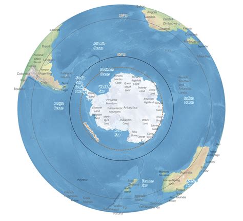 Wall Map Of Antarctica And The Southern Ocean