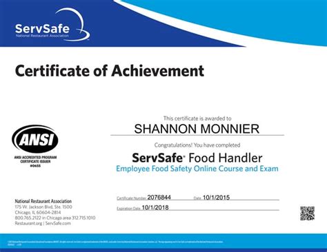 Servsafe Certificate Pdf