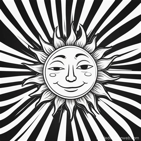 Black And White Cartoon Sun Drawing Stable Diffusion Online
