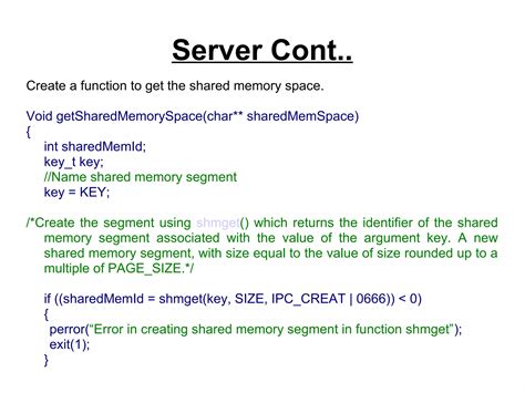 ipc inter process communication with shared memory ppt