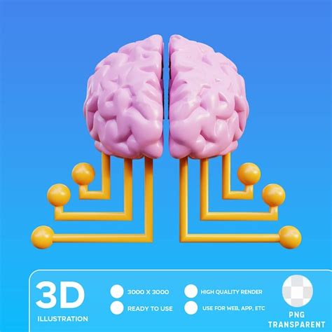 Neural Brain 3d Icon Download Psd 6000 High Quality Free Psd