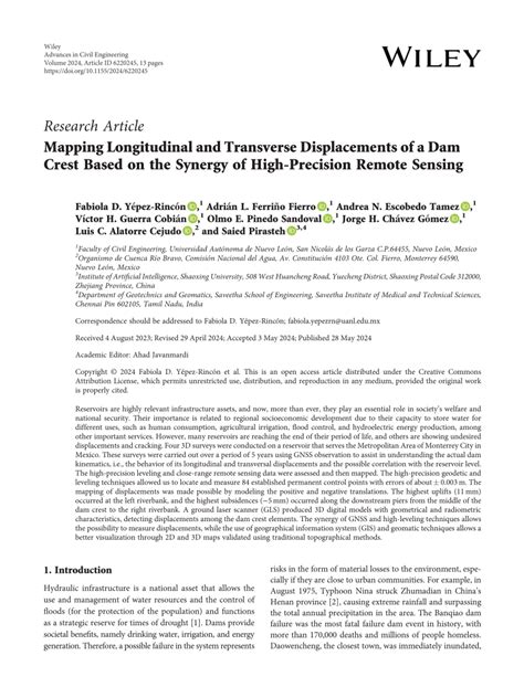 pdf mapping longitudinal and transverse displacements of a dam crest