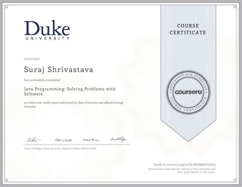 Suraj Shrivastava On Linkedin Javaprogramming Coursera Dukeuniversity Certificateofcompletion