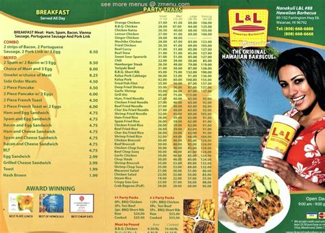 Online Menu Of Landl Hawaiian Barbecue Restaurant Waianae Hawaii 96792
