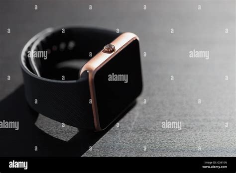 Close Up Photo Of New Smart Watch Lying On The Table With Copy Space