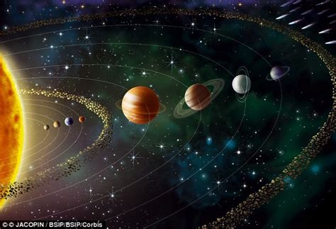 太陽系 形成 太陽形成時，吸引周圍雲氣不斷旋轉，圍繞在太陽周圍的微塵，彼此碰撞、吸附，漸形成微小顆粒，再累積形成原始行星、衛星，形成一個扁平的系…