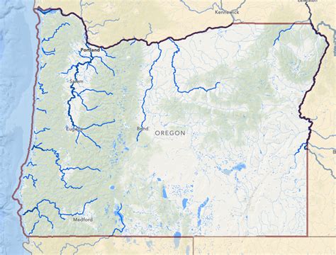 Map Of Oregon Lakes And Rivers