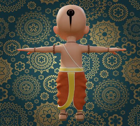Cartoon Indian Pandit 3d Model By Jiten