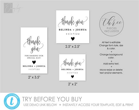 Kraft Wedding Favor Tags Wedding Favor Labels 100 Editable Template