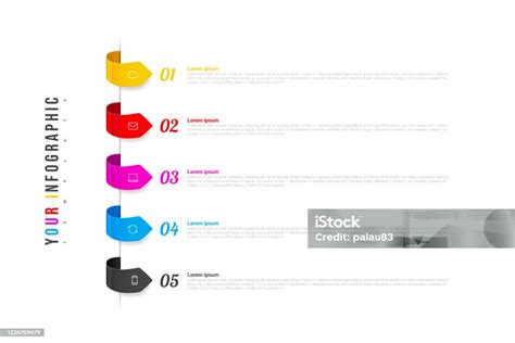 인포그래픽은 5가지 옵션 단계 또는 프로세스를 갖춘 벡터 및 마케팅 아이콘을 디자인합니다 연간 보고서 흐름도 다이어그램 프리젠 테이션 웹 사이트에 사용할 수 있습니다