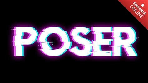 Poser With A Glitch Text Effect Generator
