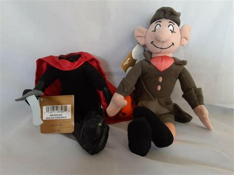 Disneys Sleepy Hollow Bean Bag Plush Icabod Crane And Headless