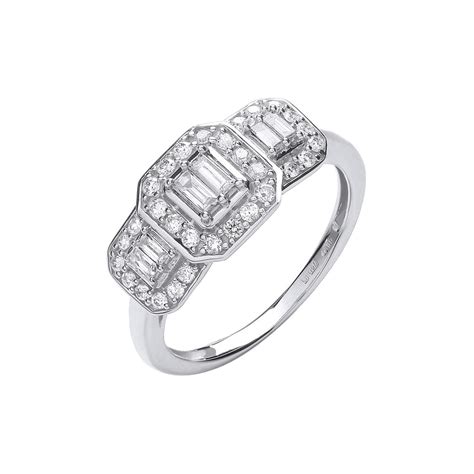 Luxury 18ct White Gold Diamond Dress Ring 050ct Cervin Blanc