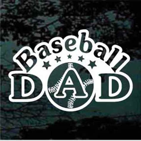 Baseball Dad With Stars Car Decals And Window Stickers Decal Junky