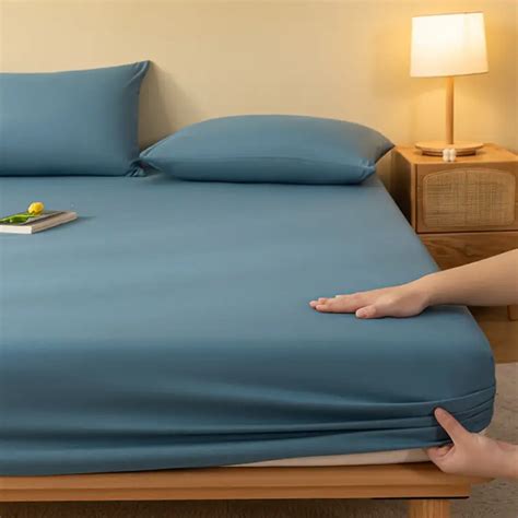Solid Color Brushed Fitted Sheet Soft Comfortable Bedding Temu South