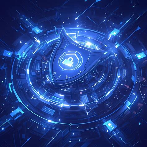 Vibrant Cybersecurity Lock Secure Tech Illustration Premium Ai Generated Image