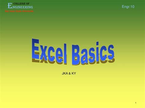 Ppt Excel Basics Powerpoint Presentation Free Download Id 3462907