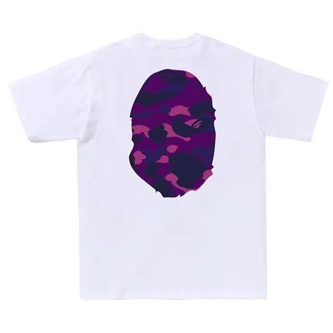 Bape Color Camo Big Ape Head Tee Whitepurple