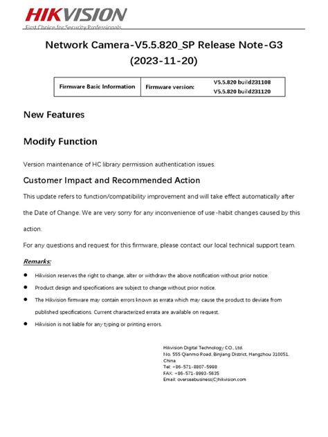 Releasenote Network Camera V5 5 820 Release Note G6 Pdf Computing
