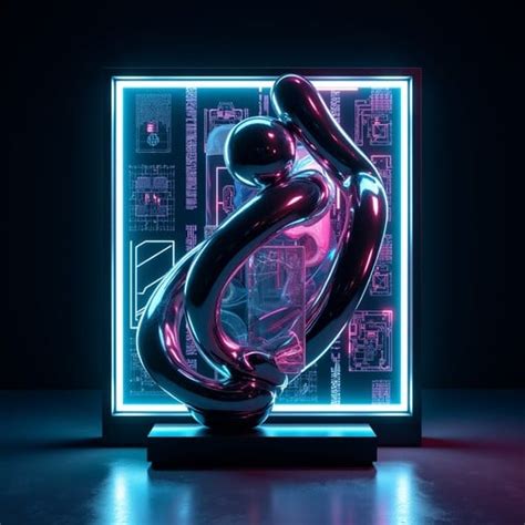 Free Neon Abstract Sculpture Image Download At Stockcake