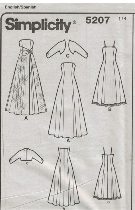 Simplicity Pattern 5207 Evening And Wedding Dresses For Women Sizes 18w 24w Sewing Pattern