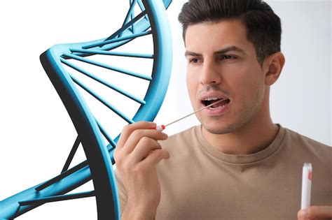 Premium Photo Man Taking Sample For Genetic Testing On White
