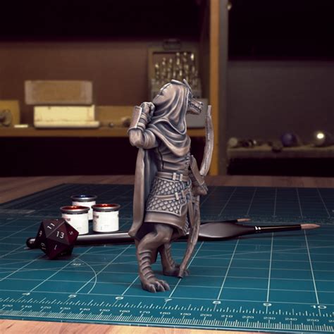 3d Printable Dnd Heroes Dragonborn Ranger Female Pre Supported By