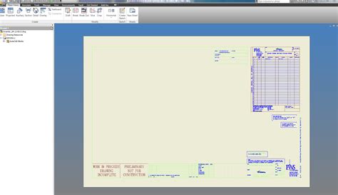 inventor shifting location of template border and title block