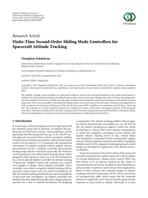 Pdf Finite Time Second Order Sliding Mode Controllers For Spacecraft