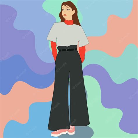 Premium Vector Young Woman Vector Illustration Fashion Illustration Girl Vector Art Fashion