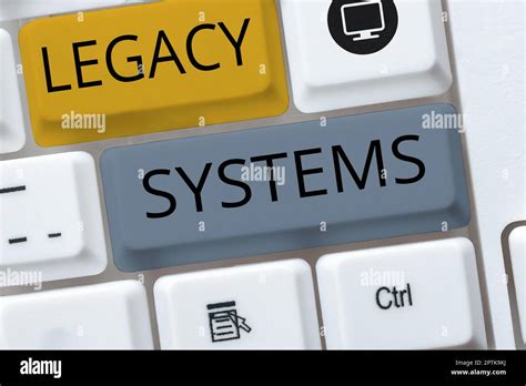 Conceptual Display Legacy Systems Business Concept Old Method Technology Computer System Or