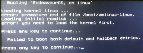 Boot Failure Newbie EndeavourOS